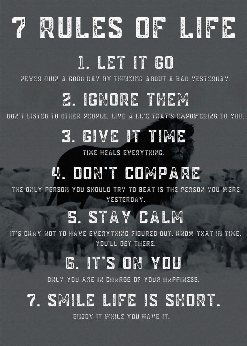 'Rules of Life' Poster by Torro Miss | Displate