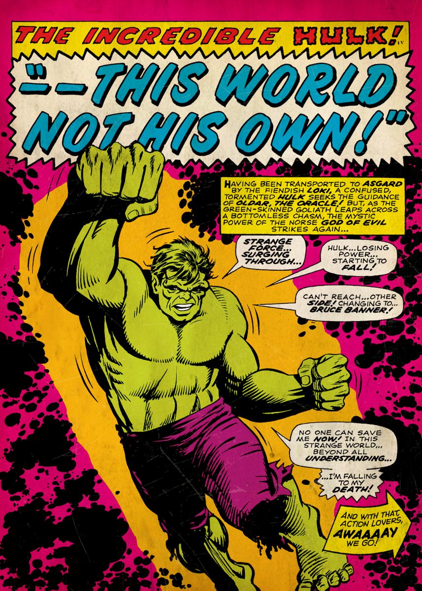 'Incredible Hulk' Poster, picture, metal print, paint by Marvel | Displate