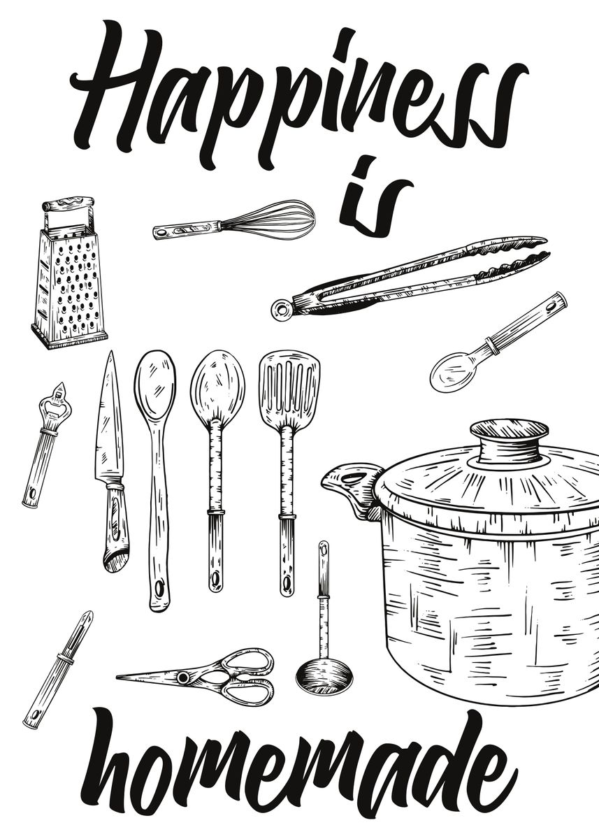 'Happiness is homemade' Poster by afdesign | Displate