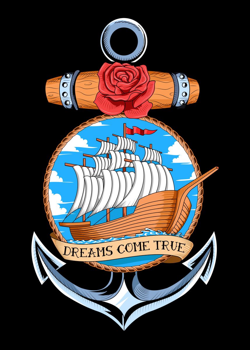 'Vintage Sailing Captain' Poster by CrazySquirrel | Displate