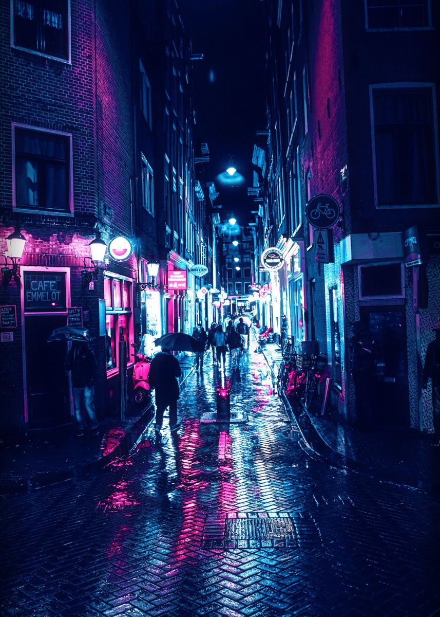 'Cyber Street Dark 09' Poster, picture, metal print, paint by Alexander ...