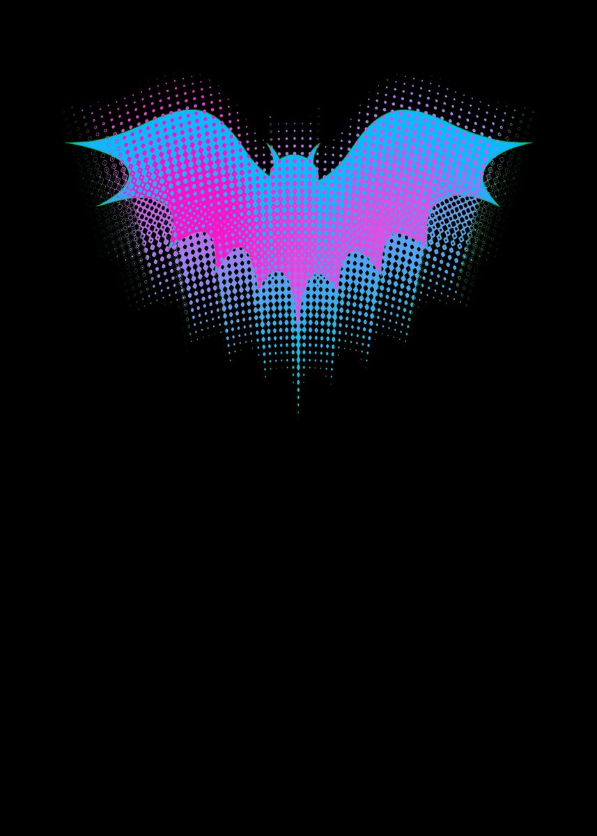 'Halloween bat dotted in' Poster, picture, metal print, paint by ...