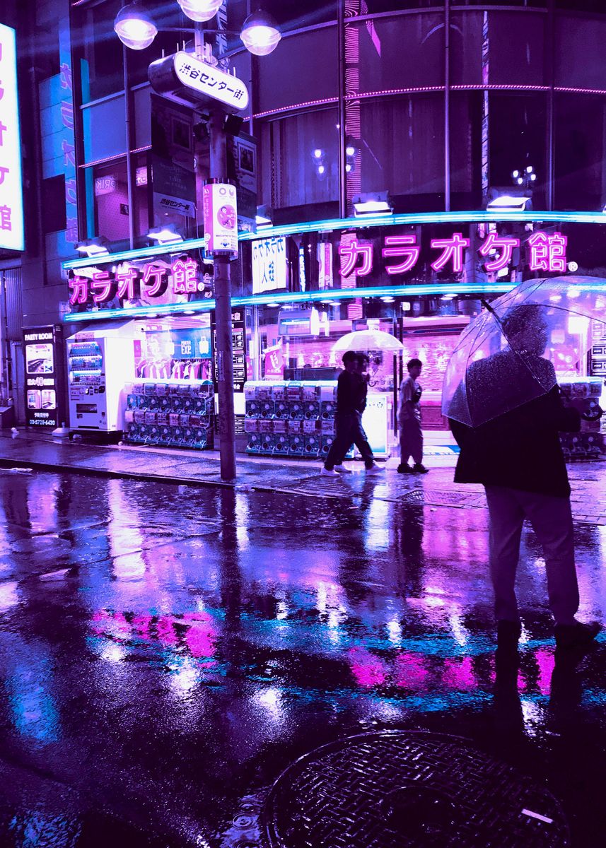 'Japan Street Neon' Poster by Exhozt | Displate