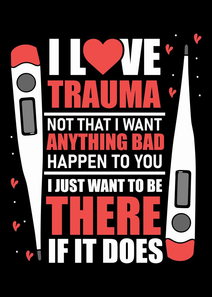 'Trauma Nurse First aid Res' Poster, picture, metal print, paint by ...