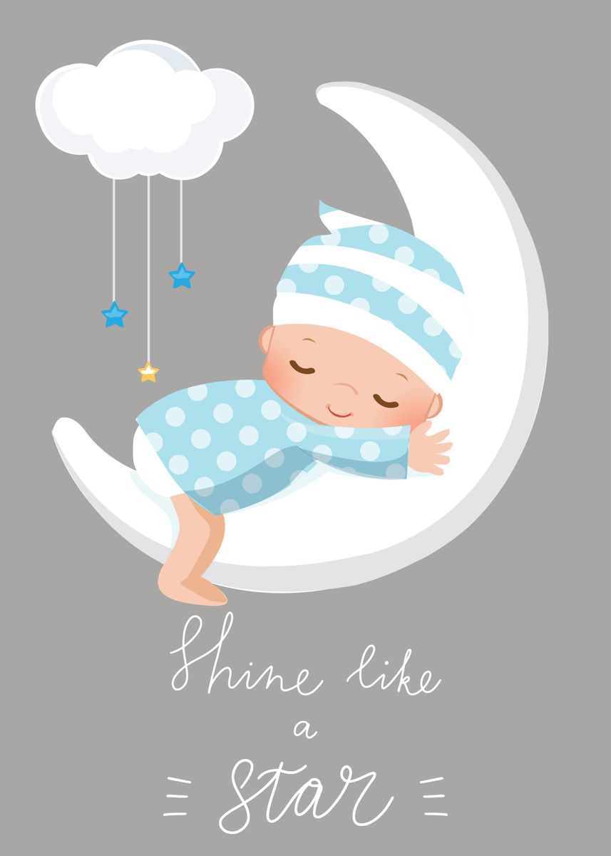 'Adorable Sleeping Baby' Poster by Juliana RW | Displate