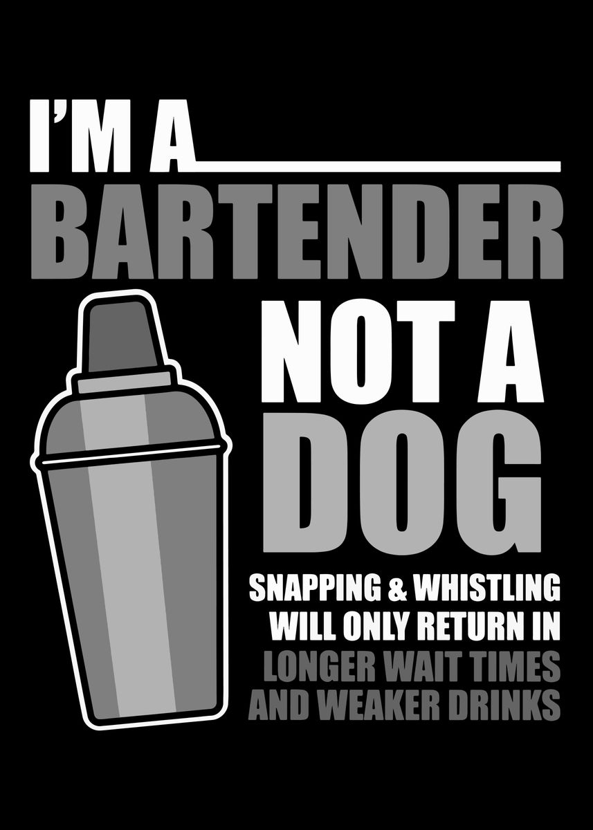 'Bartender Bartending Drink' Poster, picture, metal print, paint by ...