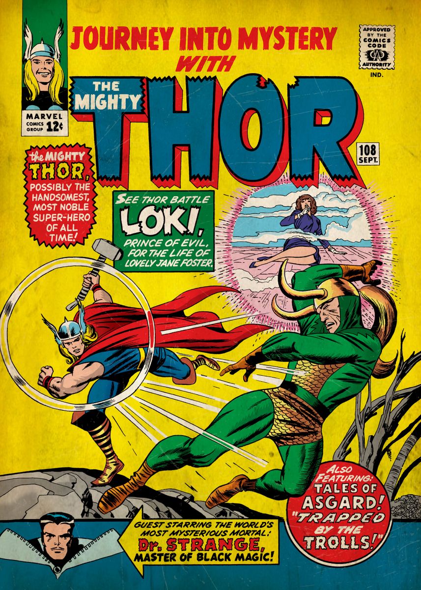'Thor' Poster, picture, metal print, paint by Marvel | Displate