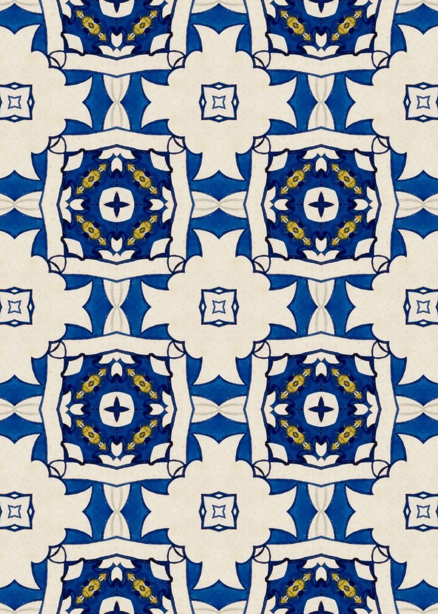 'Intense Blue Pattern 29' Poster, picture, metal print, paint by Aloke ...