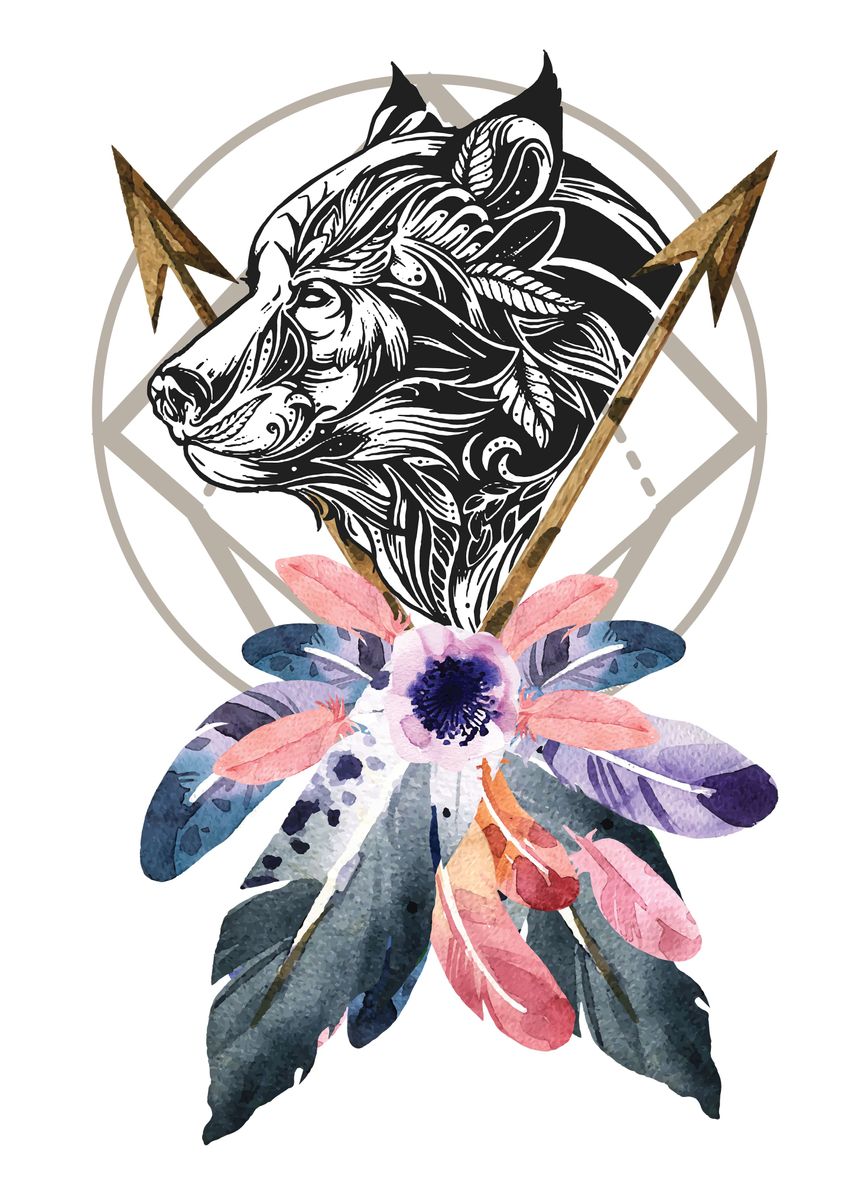 'Abstract Wolf 01' Poster by Alexander Ludwig | Displate