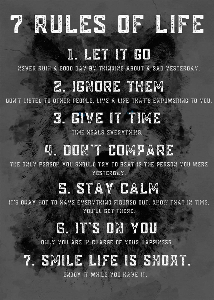 'Rules of Life' Poster by Torro Miss | Displate