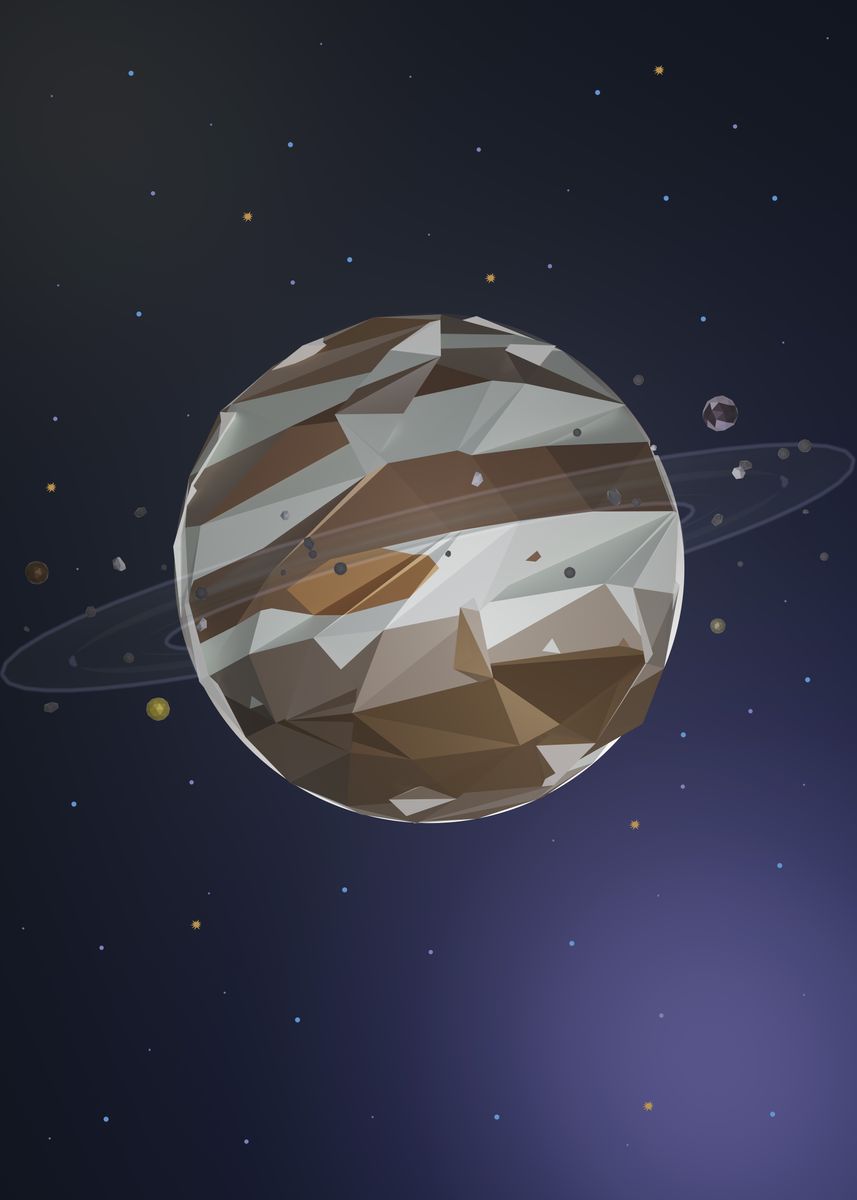'Jupiter in Low Poly Style' Poster by Pelopoly | Displate