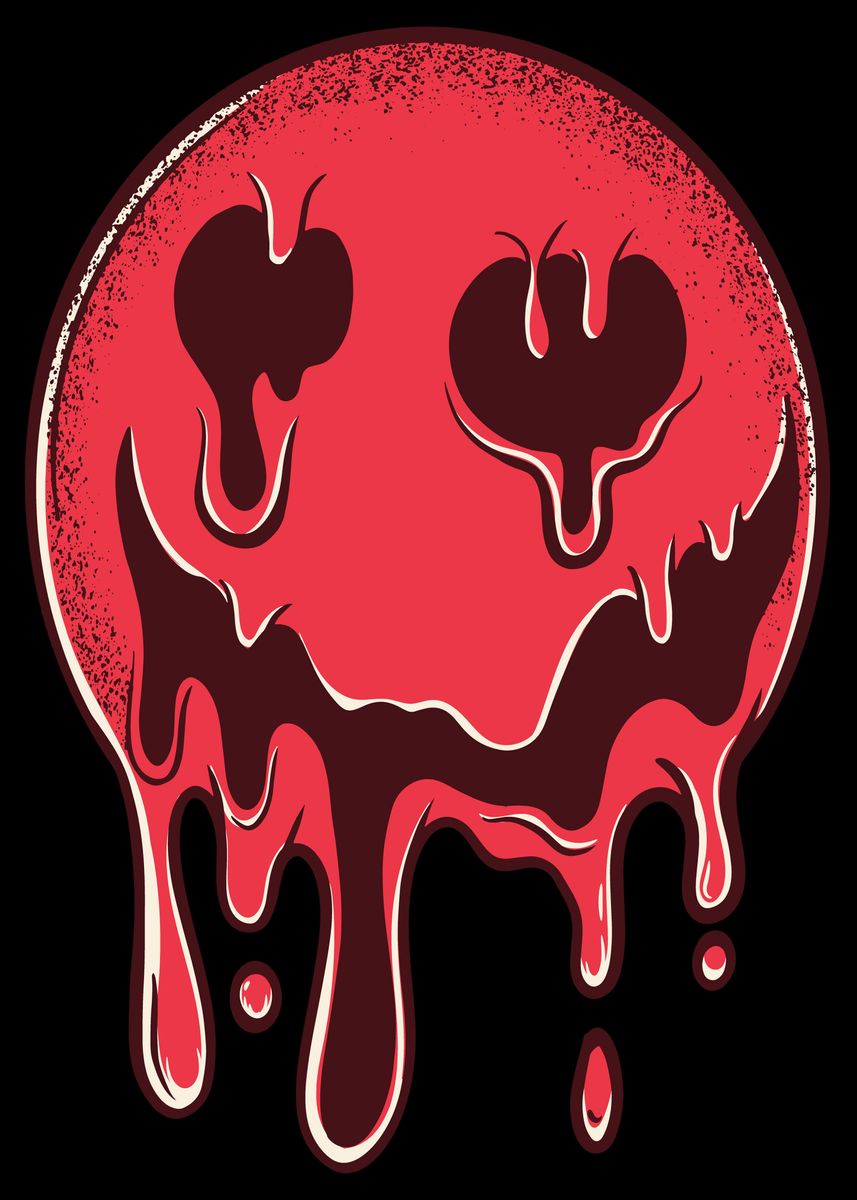 'Droppy Smiley Face' Poster, picture, metal print, paint by ...