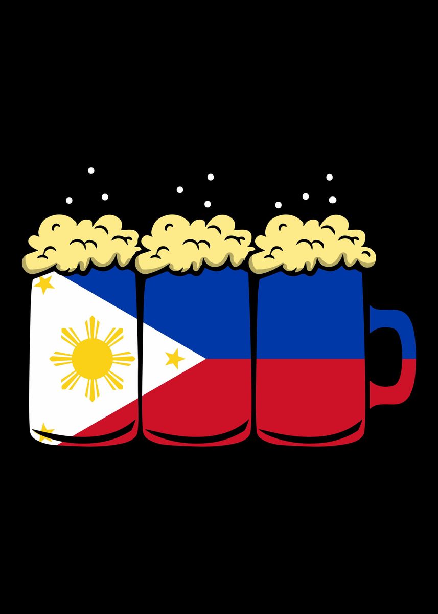 'Philippines Flag Beer' Poster by Sebastian Wünsche | Displate