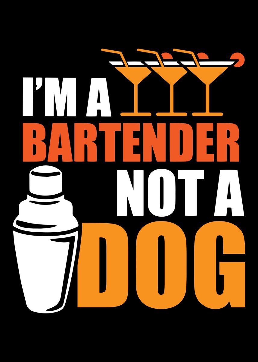 'Bartender Bartending Drink' Poster, picture, metal print, paint by ...
