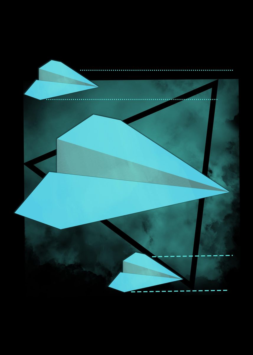 'Paper airplane' Poster, picture, metal print, paint by O G | Displate