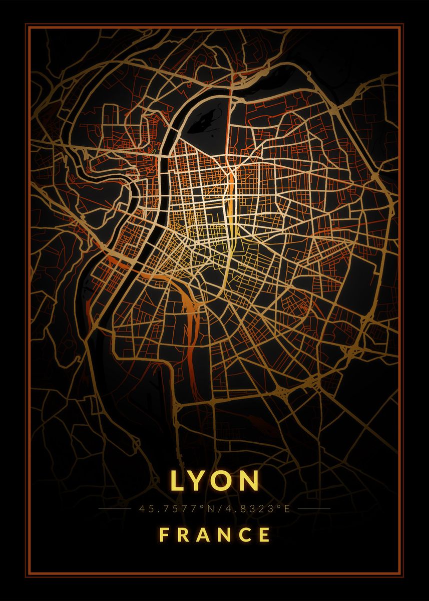 'Lyon' Poster, picture, metal print, paint by Jerhus | Displate