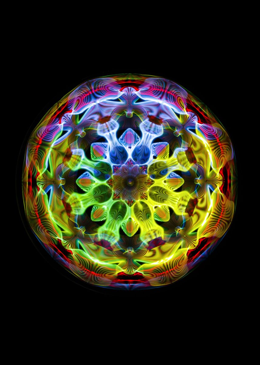 'Eightfold pattern mandala' Poster, picture, metal print, paint by Le5 ...