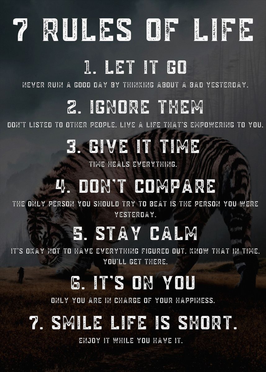 'Rules of Life' Poster, picture, metal print, paint by Torro Miss ...