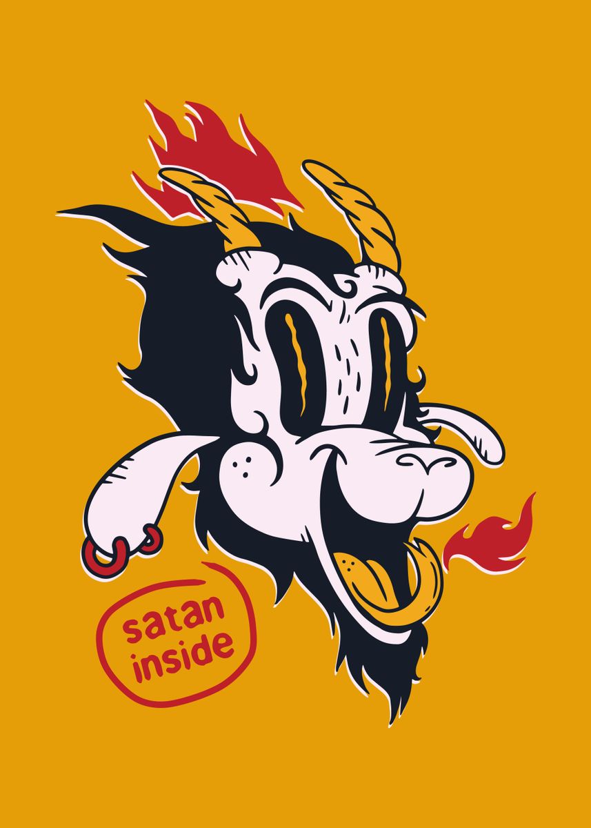 'Satan Inside ' Poster, picture, metal print, paint by StonerPlates ...