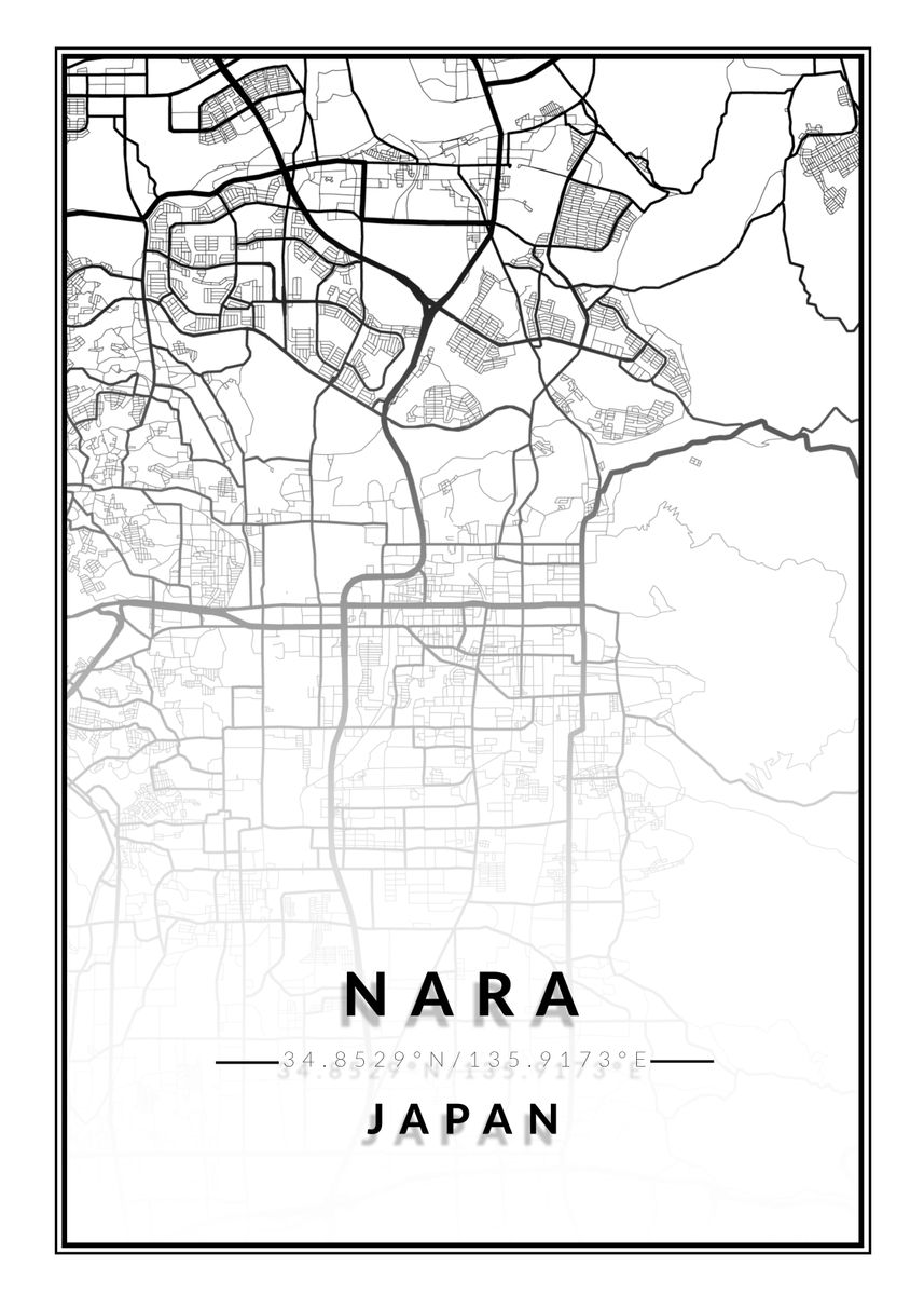 'Nara Map' Poster, picture, metal print, paint by Nicolas Wauters ...