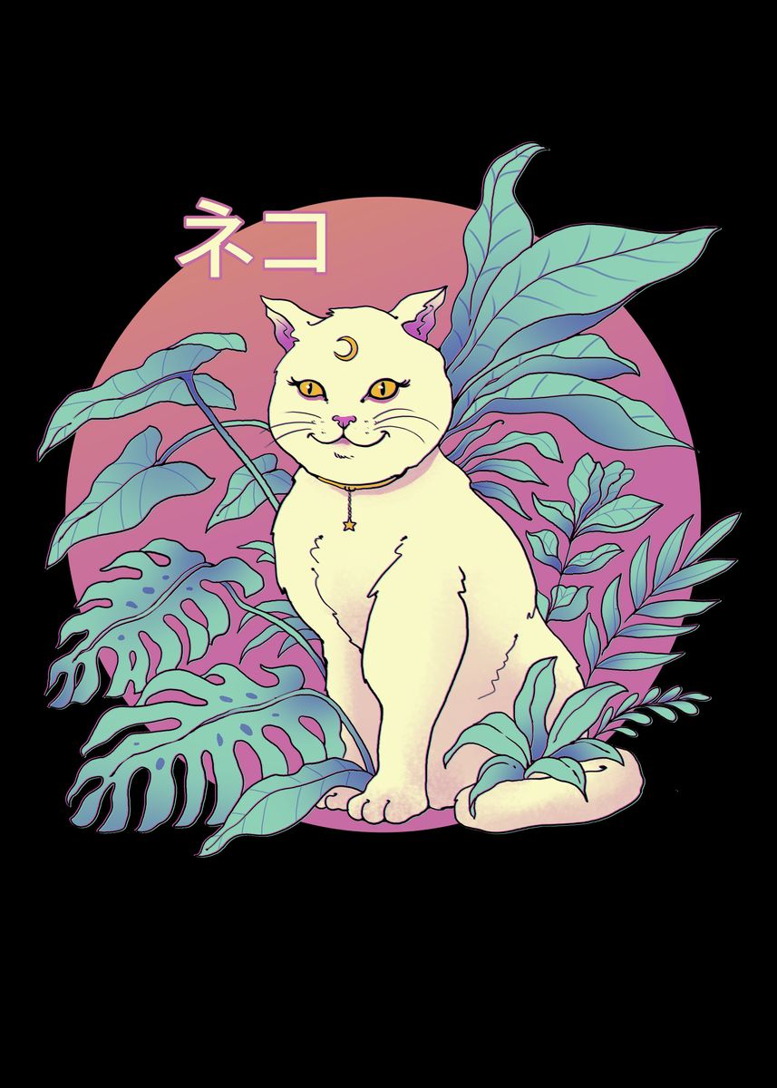 'Vapor Cat' Poster, picture, metal print, paint by vp trinidad | Displate