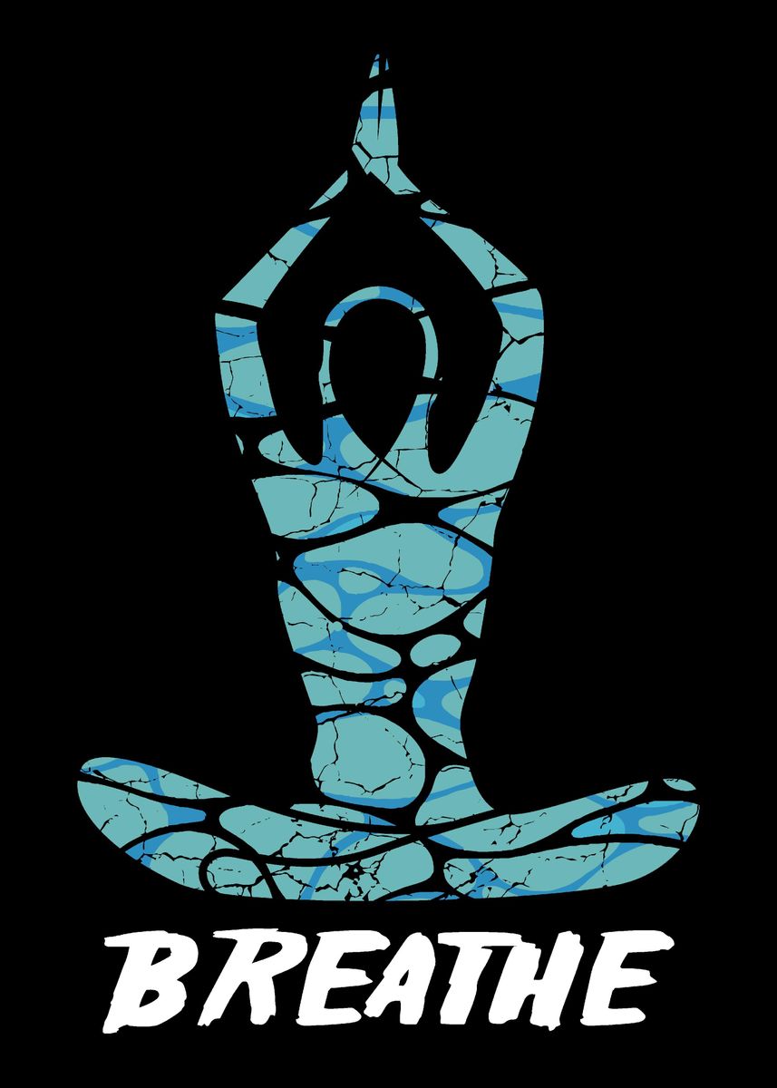 'Breathe Yoga Teacher Gift' Poster, picture, metal print, paint by ...
