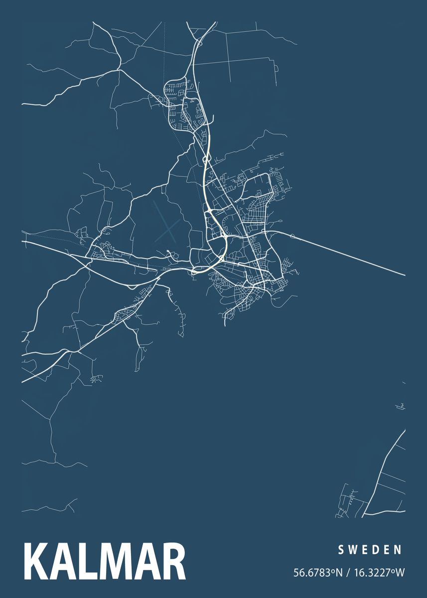 'Kalmar Blueprint Street' Poster, picture, metal print, paint by Tien ...