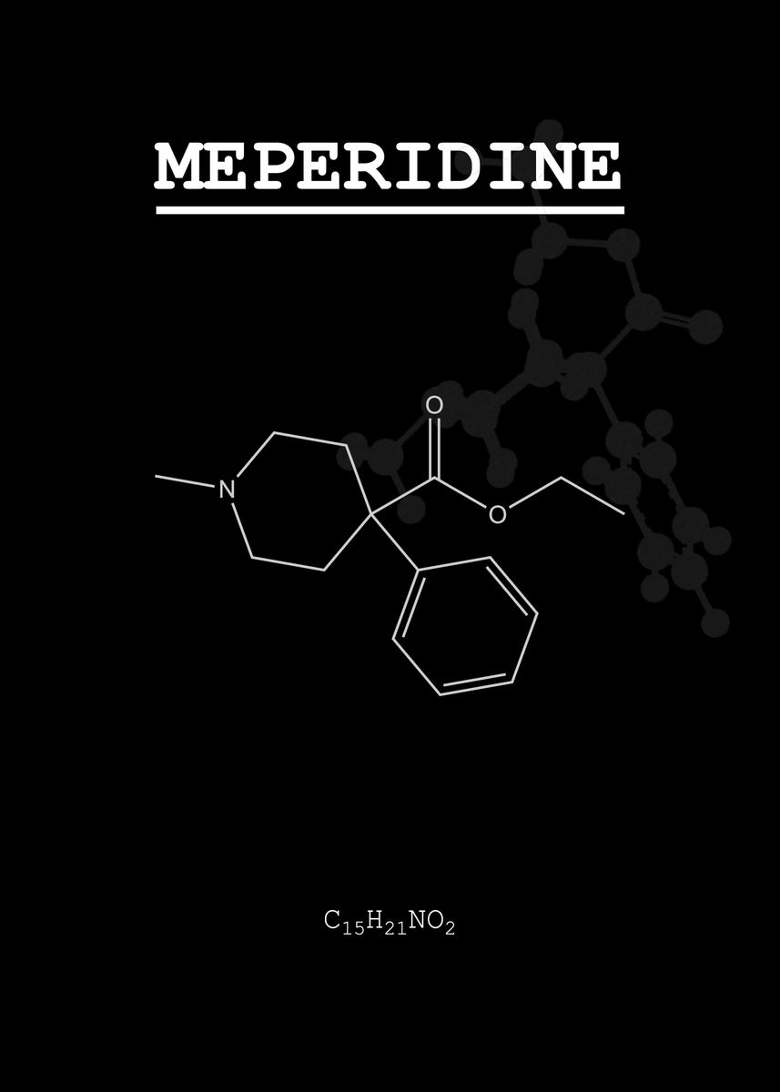 'Meperidine' Poster, picture, metal print, paint by ChemECool | Displate