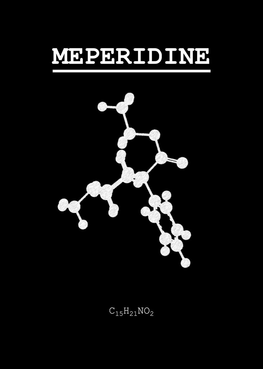 'Meperidine' Poster, picture, metal print, paint by ChemECool | Displate