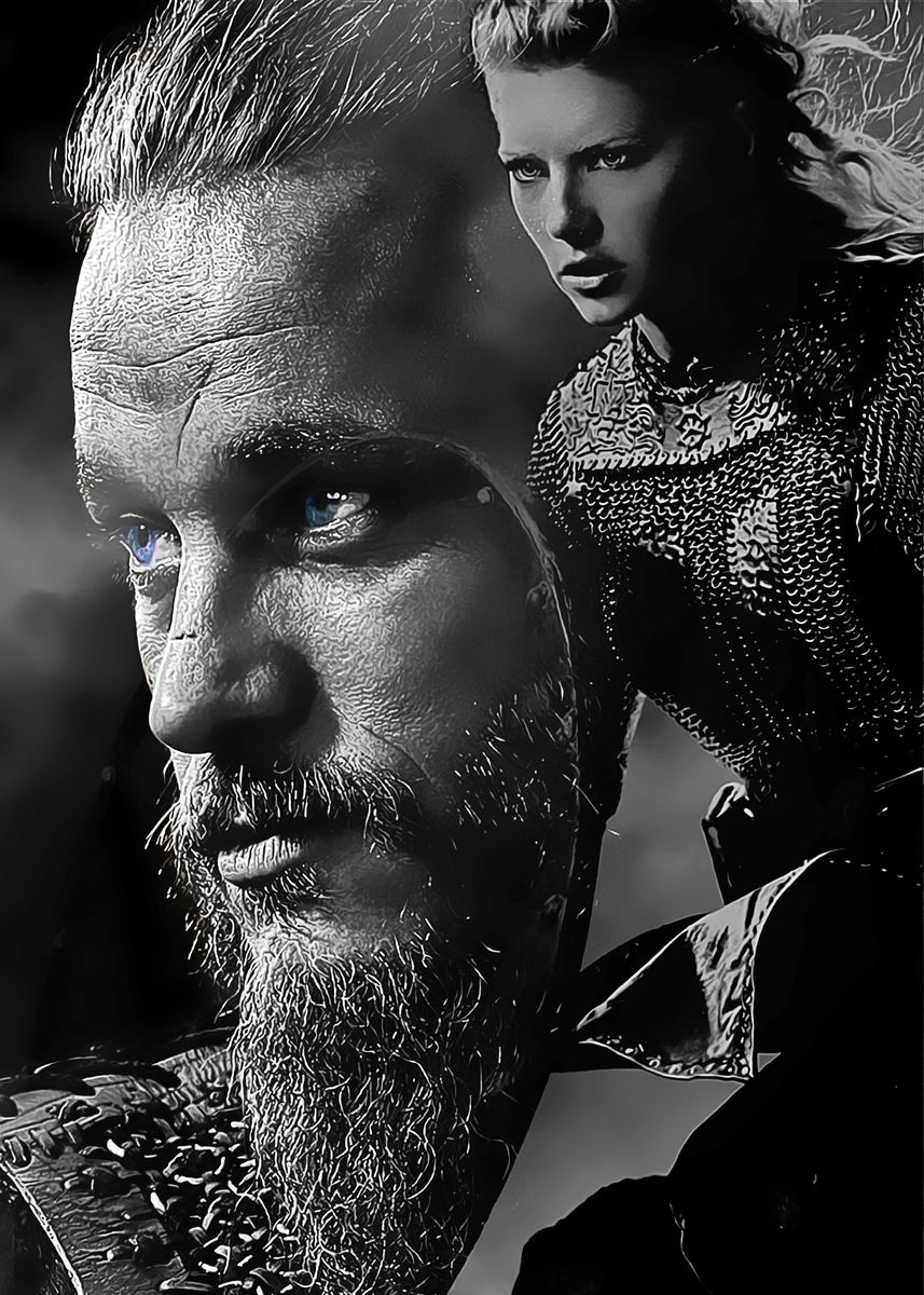 'Vikings Ragnar' Poster, picture, metal print, paint by Ady Nue | Displate
