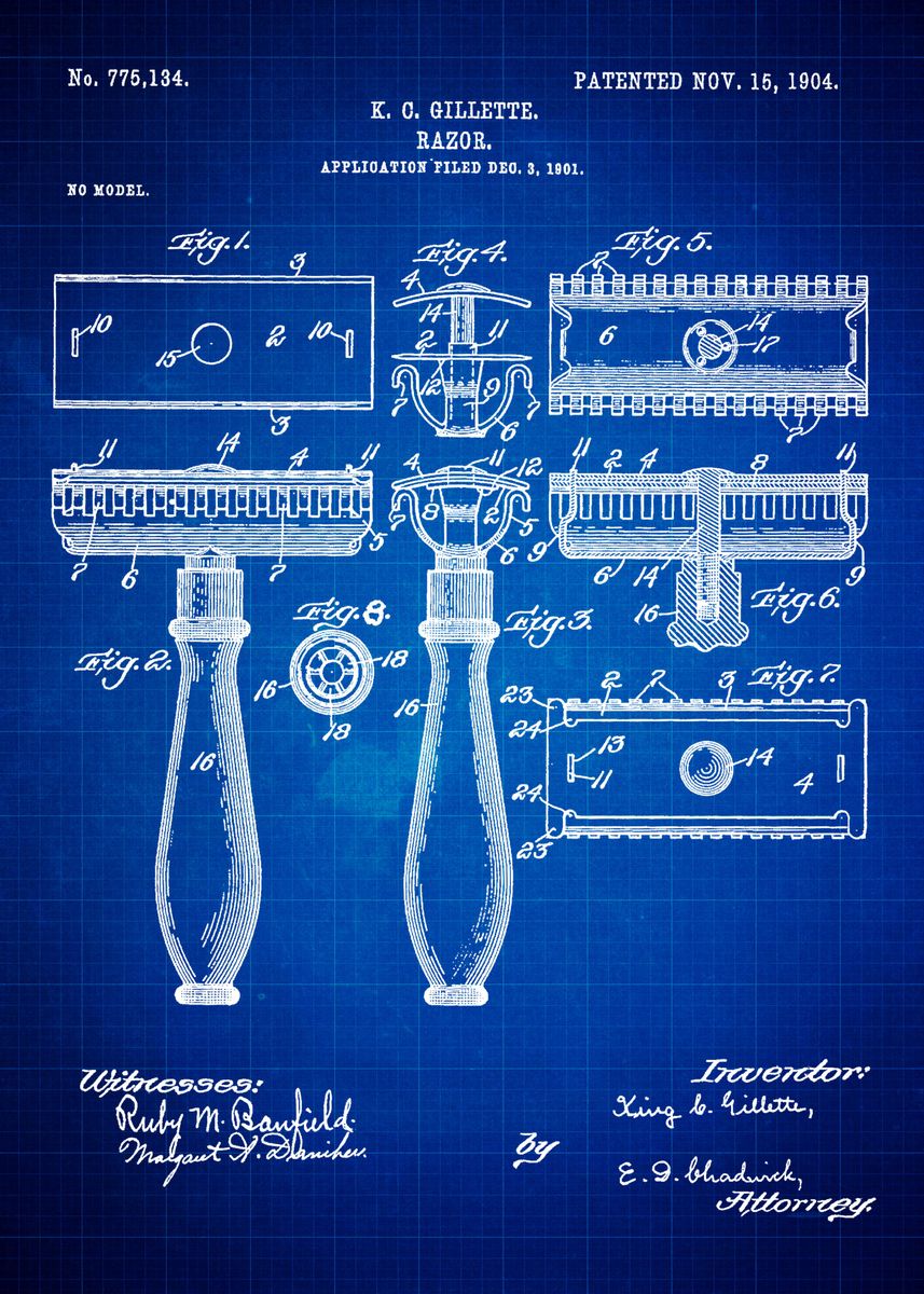 'Gillette Razor' Poster, picture, metal print, paint by BigBaby | Displate