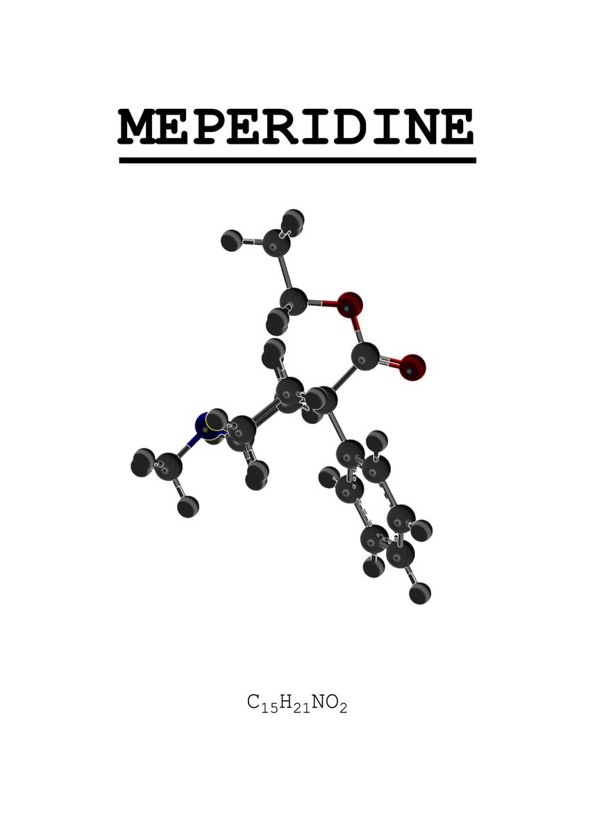 'Meperidine' Poster, picture, metal print, paint by ChemECool | Displate