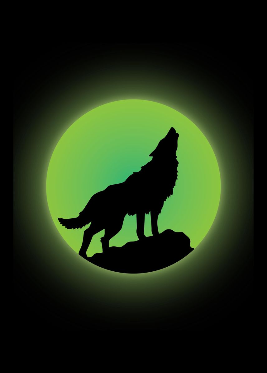 'Wolf Glow' Poster, picture, metal print, paint by O G | Displate