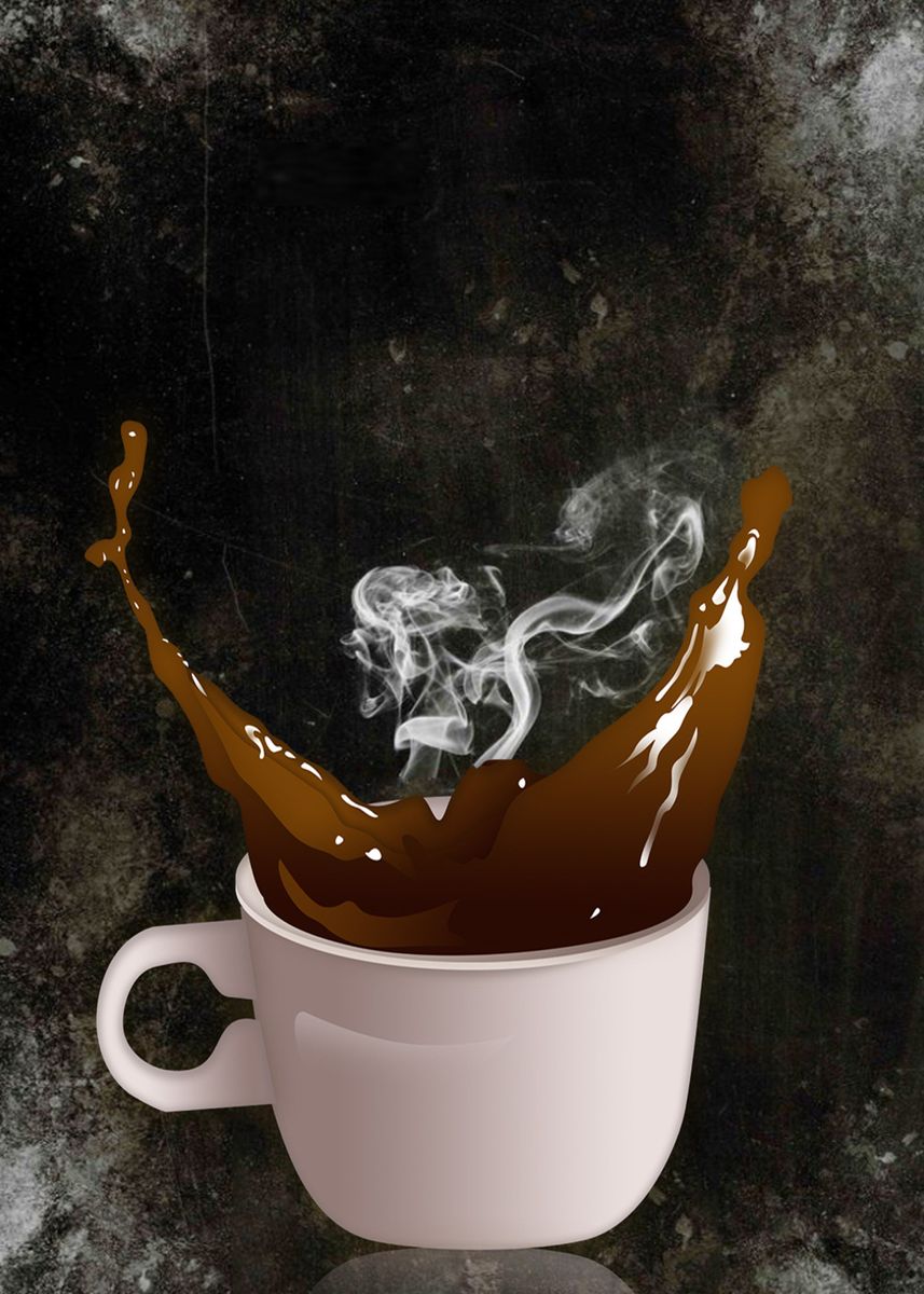 'Coffee splash mug abstract' Poster by Max Ronn | Displate