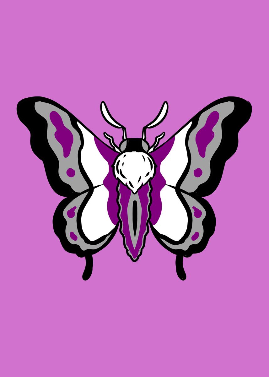 'Ace Pride Moth' Poster, picture, metal print, paint by queerappear ...
