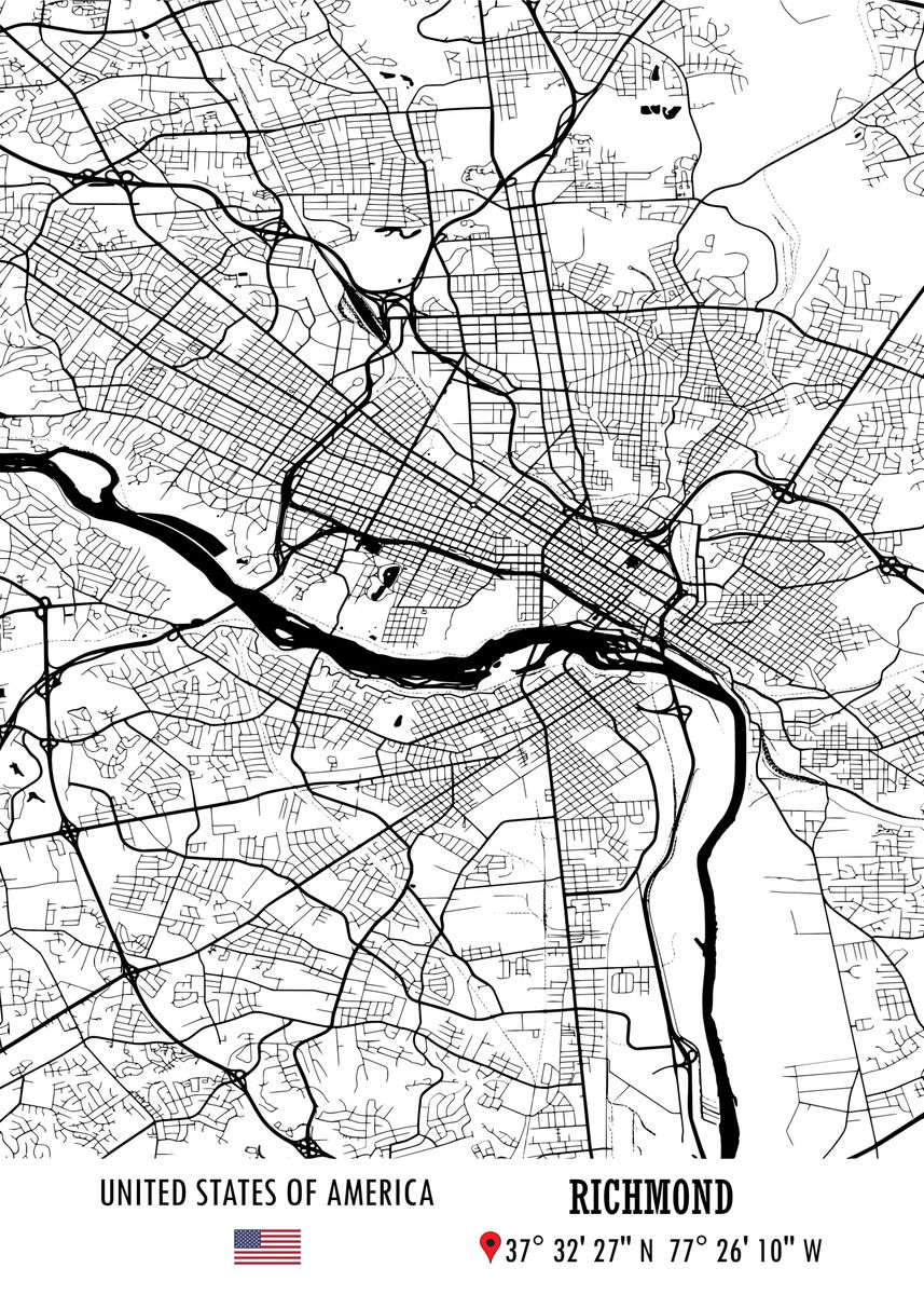 'Richmond USA' Poster, picture, metal print, paint by Artistic ...