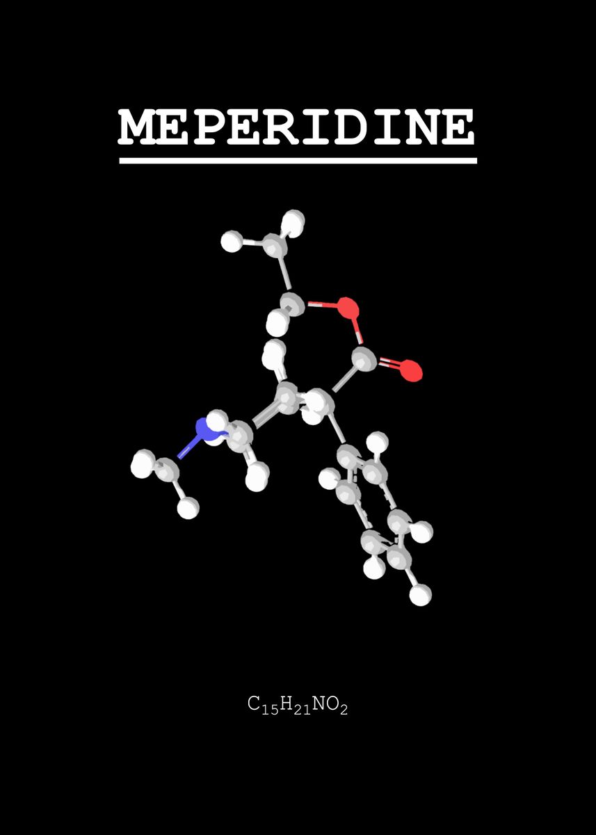 'Meperidine' Poster, picture, metal print, paint by ChemECool | Displate