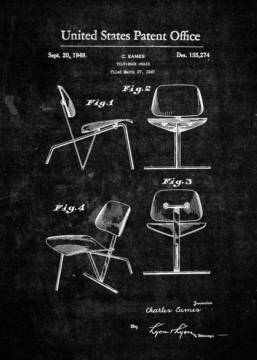 ' Eames Chair ' Poster, picture, metal print, paint by Kenny Studio ...