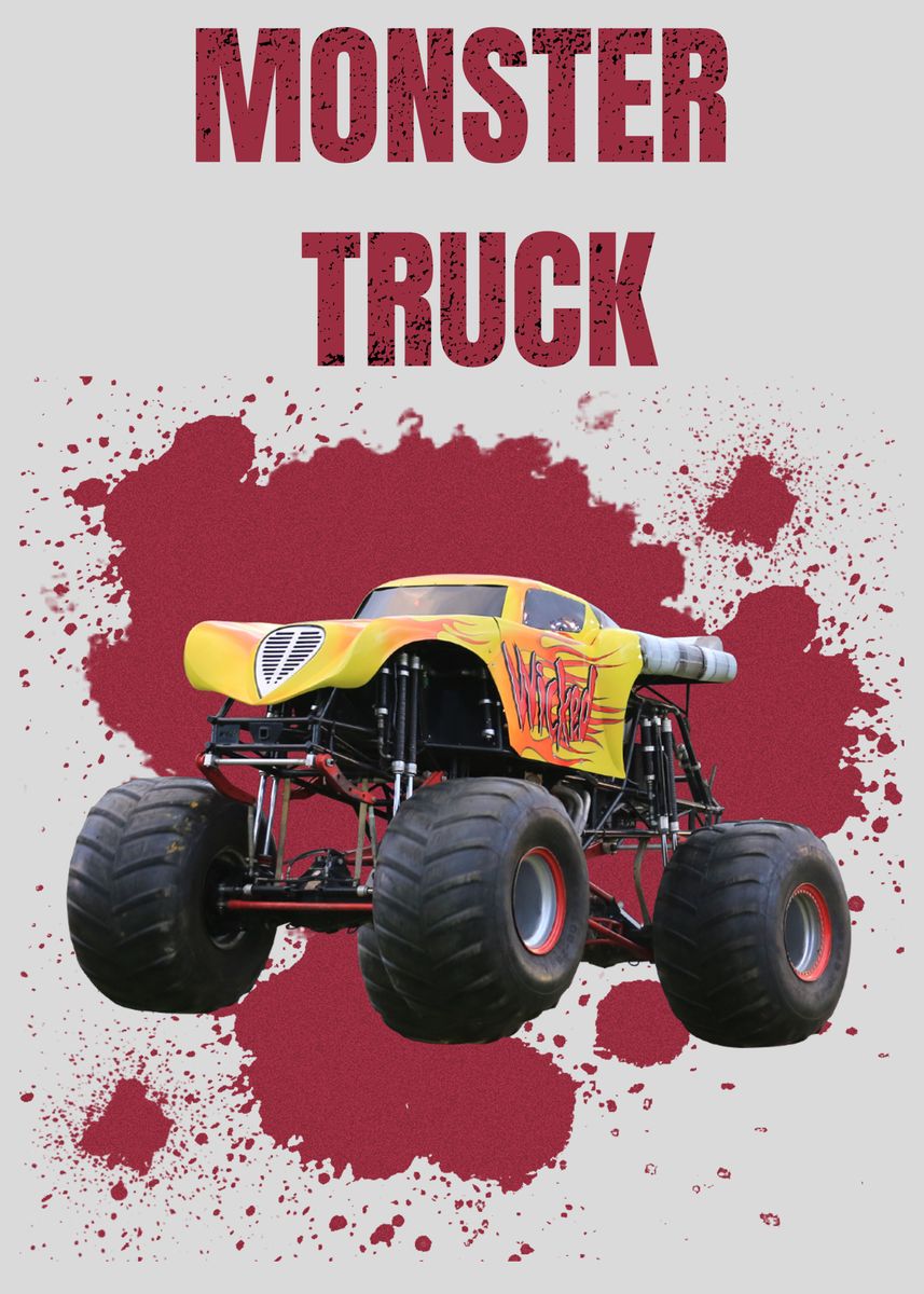'Monster Truck Car' Poster, picture, metal print, paint by Max Ronn ...