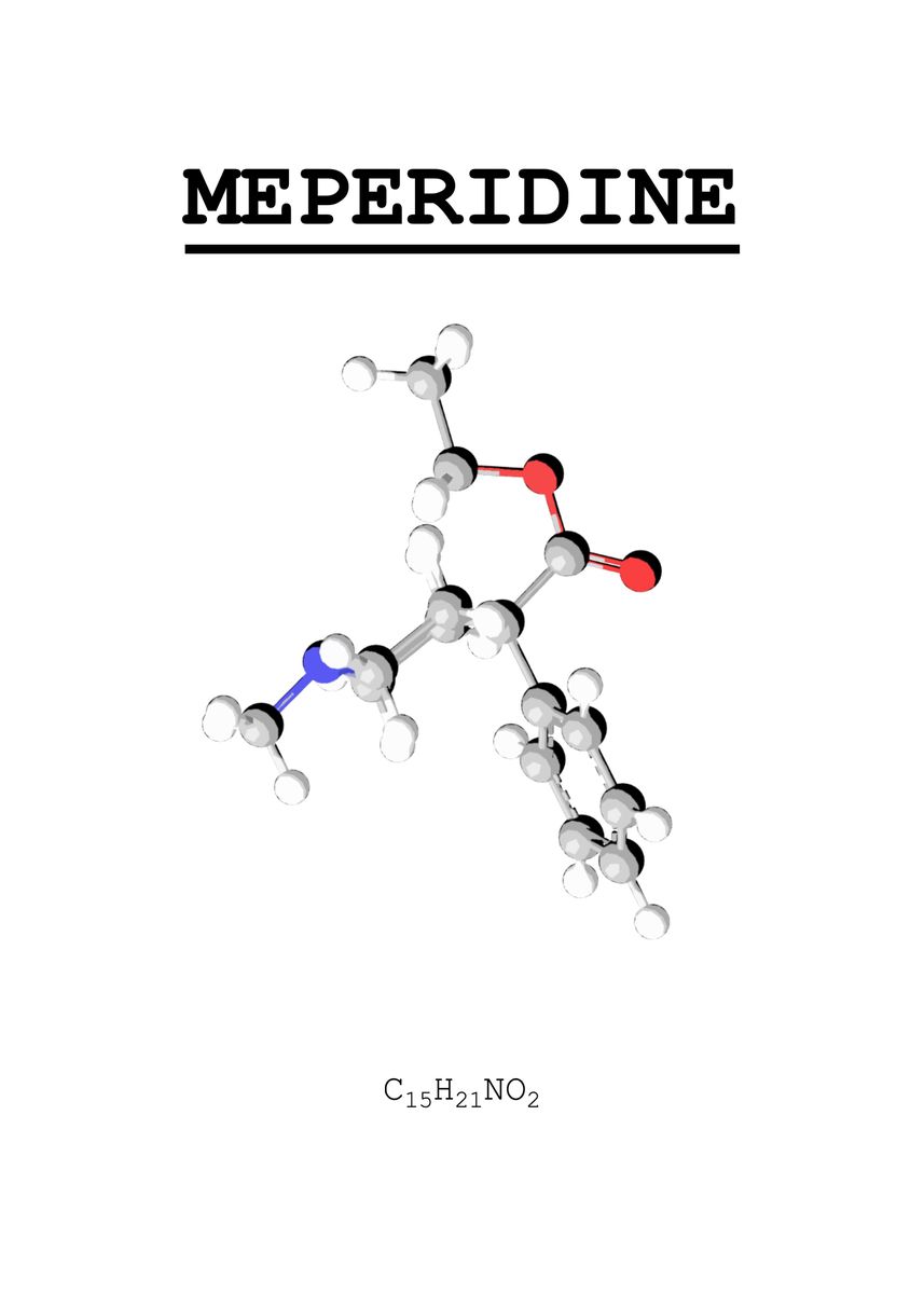 'Meperidine' Poster, picture, metal print, paint by ChemECool | Displate