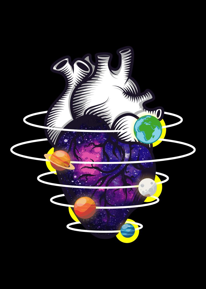 'Universe heart Loving Pers' Poster, picture, metal print, paint by ...