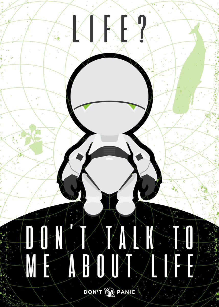 'Hitchhikers Guide Marvin' Poster by PixelBase | Displate