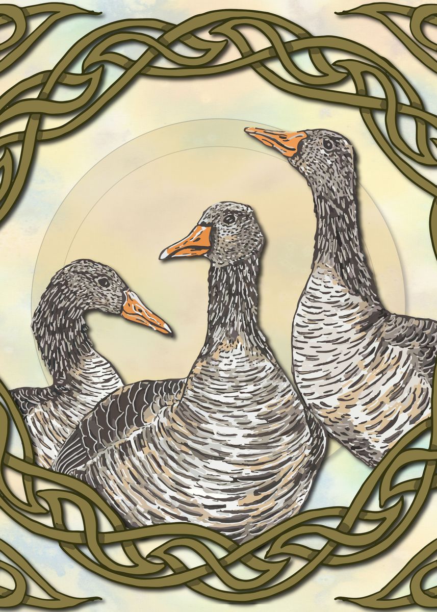 'Celtic Goose' Poster, picture, metal print, paint by Lotti Brown ...