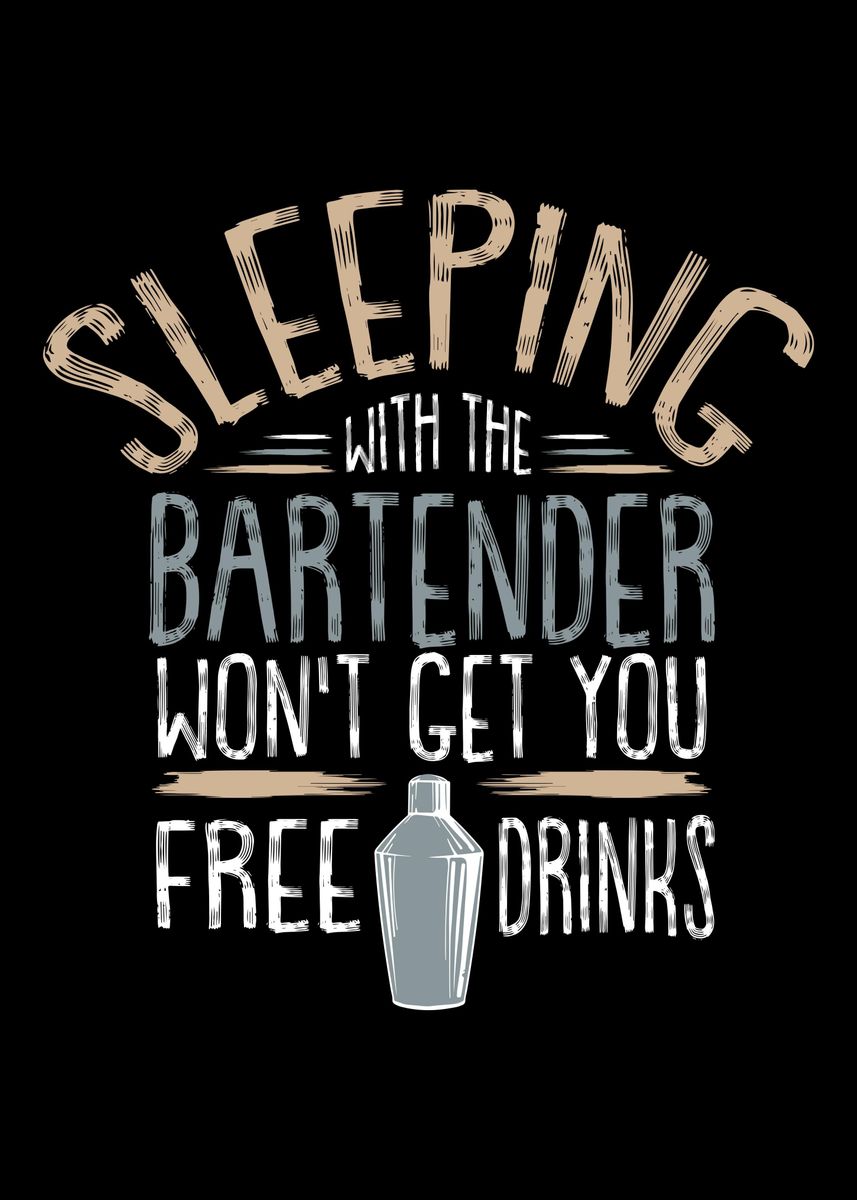 'bar bartender barkeeper' Poster, picture, metal print, paint by ...