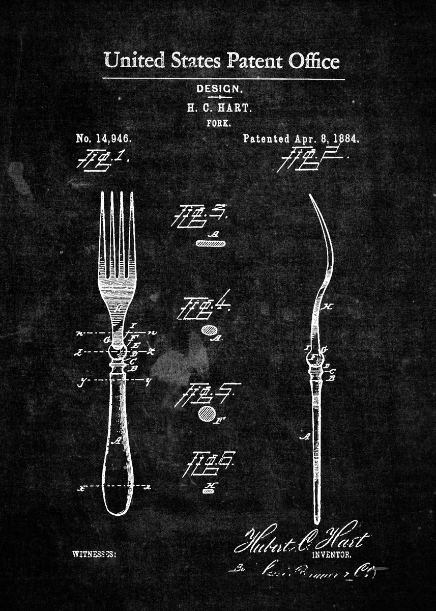 'Fork' Poster, picture, metal print, paint by Kenny Studio | Displate