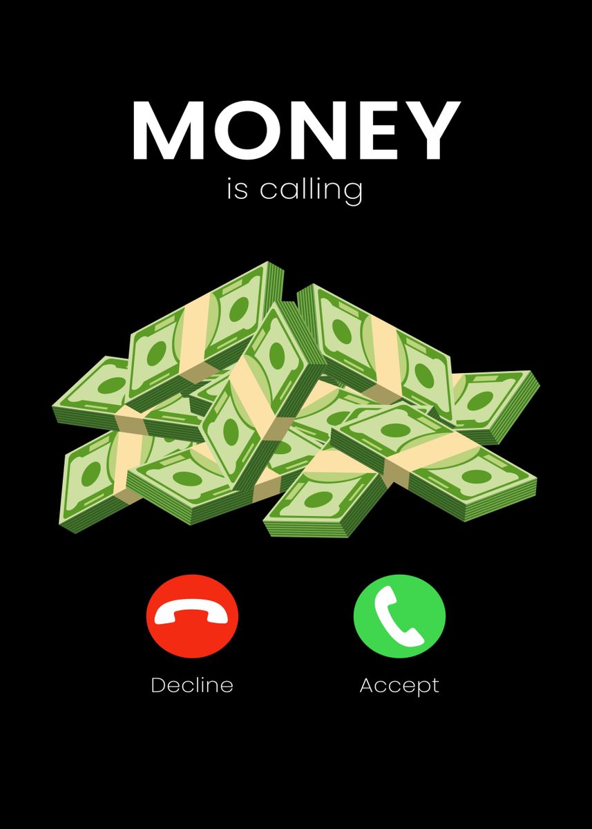 'Make Money Not Friends' Poster, picture, metal print, paint by Mooon ...