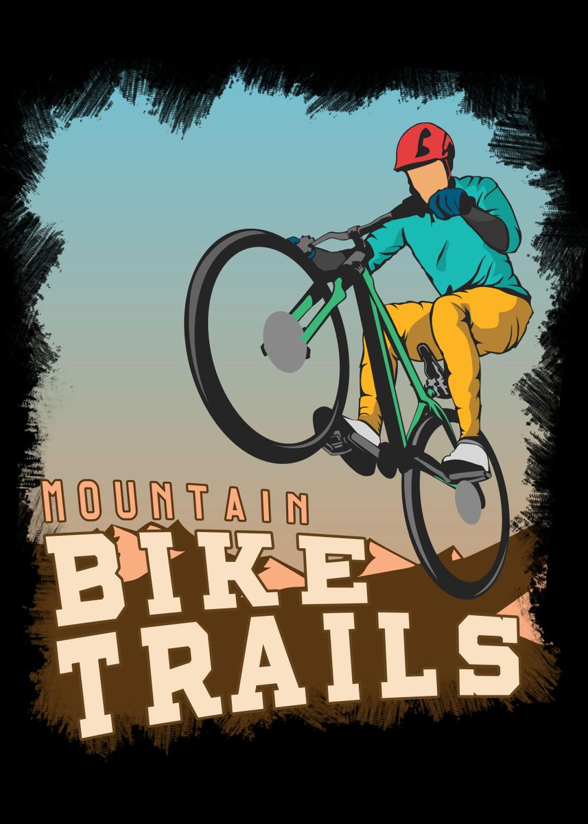 'Mountain Bike Trails' Poster, picture, metal print, paint by ShirTom ...