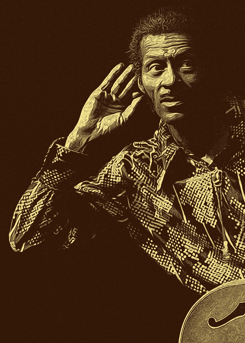 'Chuck Berry RetroVintage 1' Poster, picture, metal print, paint by ...