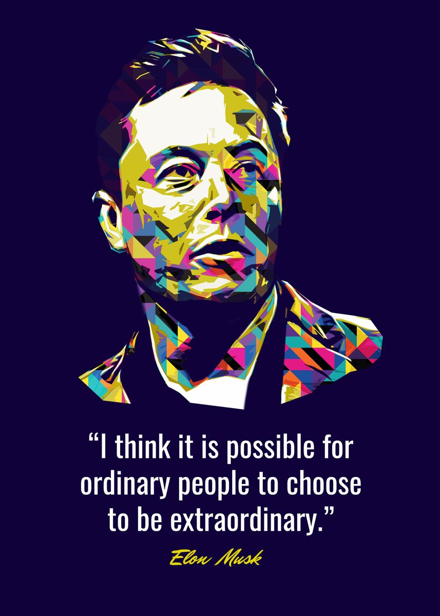 'Elon Musk Quotes' Poster, picture, metal print, paint by Dicky ...