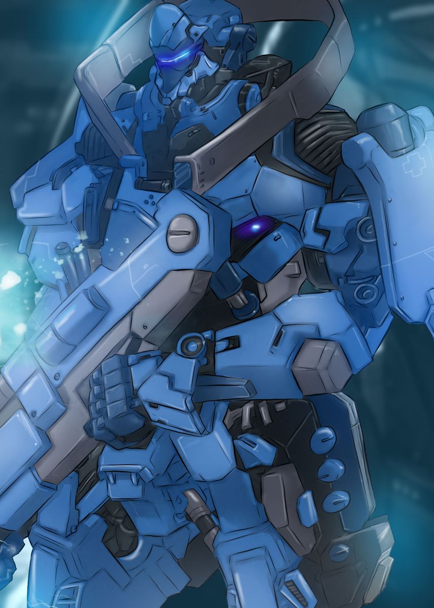 'mech war robot' Poster, picture, metal print, paint by irfinadi ...